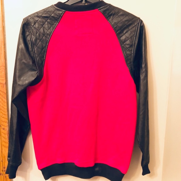 smoke free | Shirts | Smoke Rise Leather Sleeved Sweatshirt | Poshmark